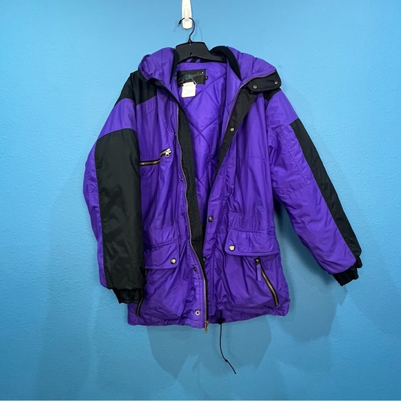 Vintage | Jackets & Coats | Vintage Raewiks Purple Black Nylon Puffer ...